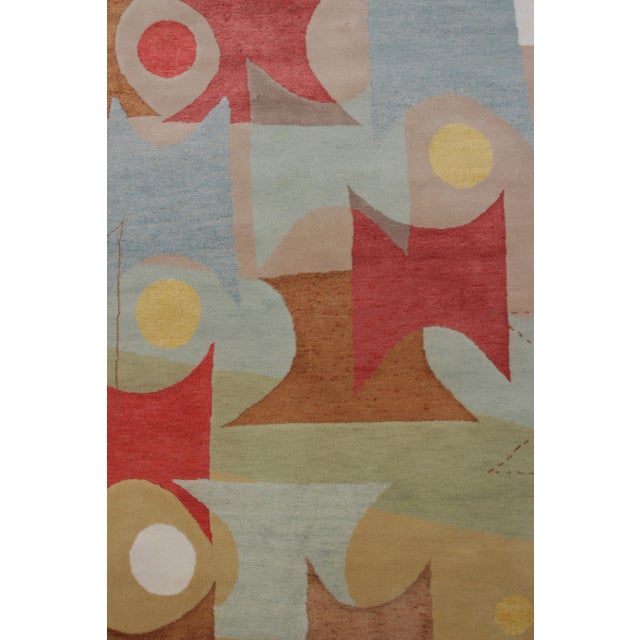 Rug & Kilim’s Mid-Century Modern Rug in Beige-Brown Geometric Pattern ...