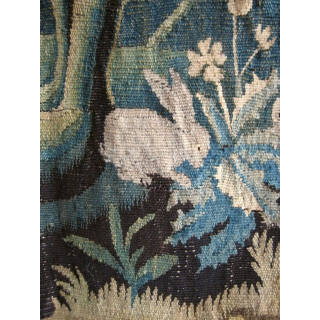 Early 1700s Aubusson Verdure With Rabbits Tapestry | Chairish