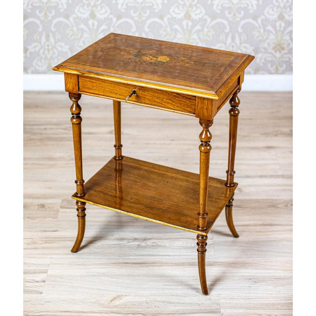 19th Century Vintage Table With Inlaid Top | Chairish