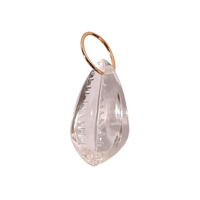 Cowrie Shell Pendant London Blue Quartz | Chairish
