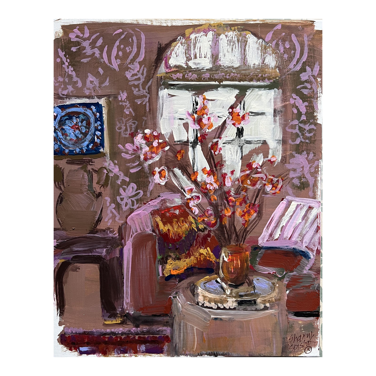 Original Painting of Interior by Shann Spishak “Branches” | Chairish