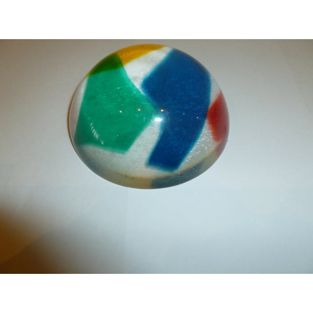 1980s Small Norman Mercer Lucite Colored Paperweight | Chairish