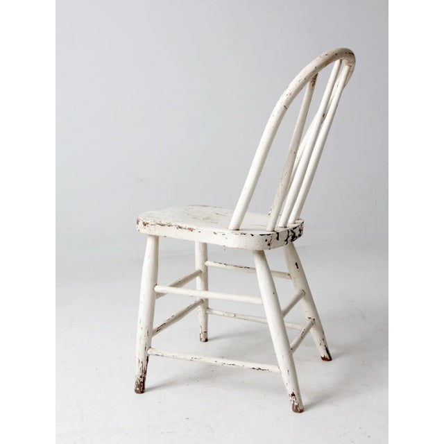 Antique White Spindle Back Chair | Chairish