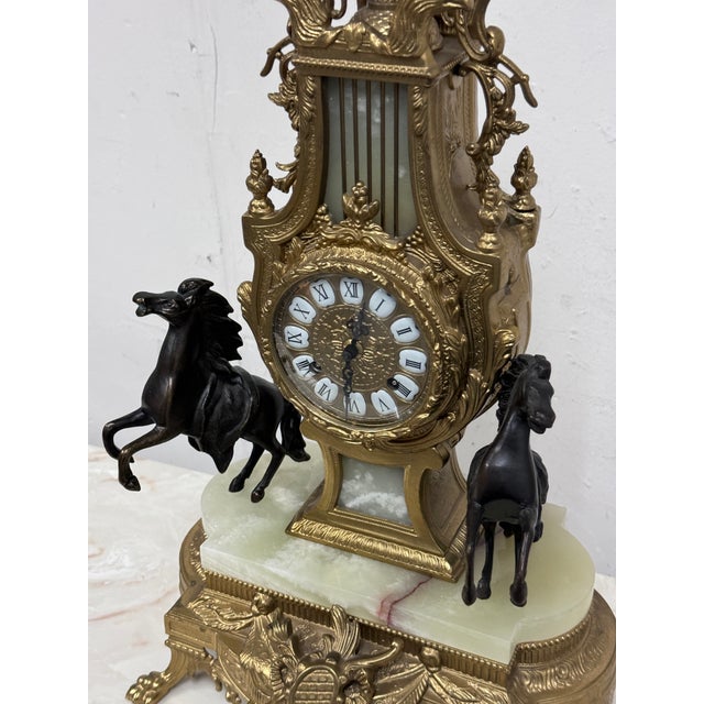 Mid 19th Century Lanici Italian Figural Mantle Clock | Chairish