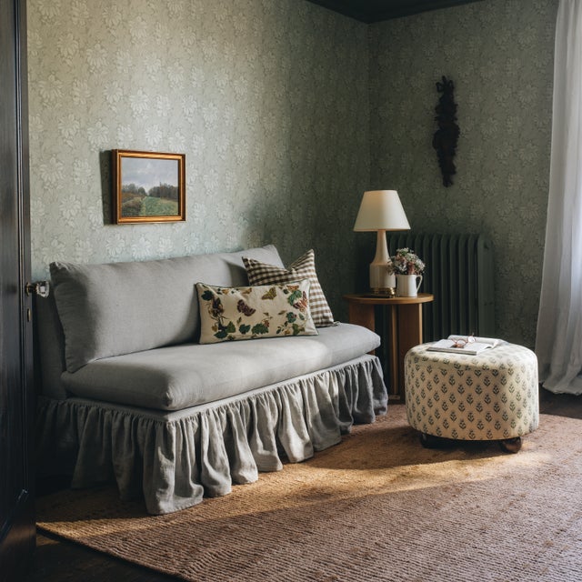 Stoffer Home x Cloth & Company Thelma Settee in Relaxed Linen Zinc ...