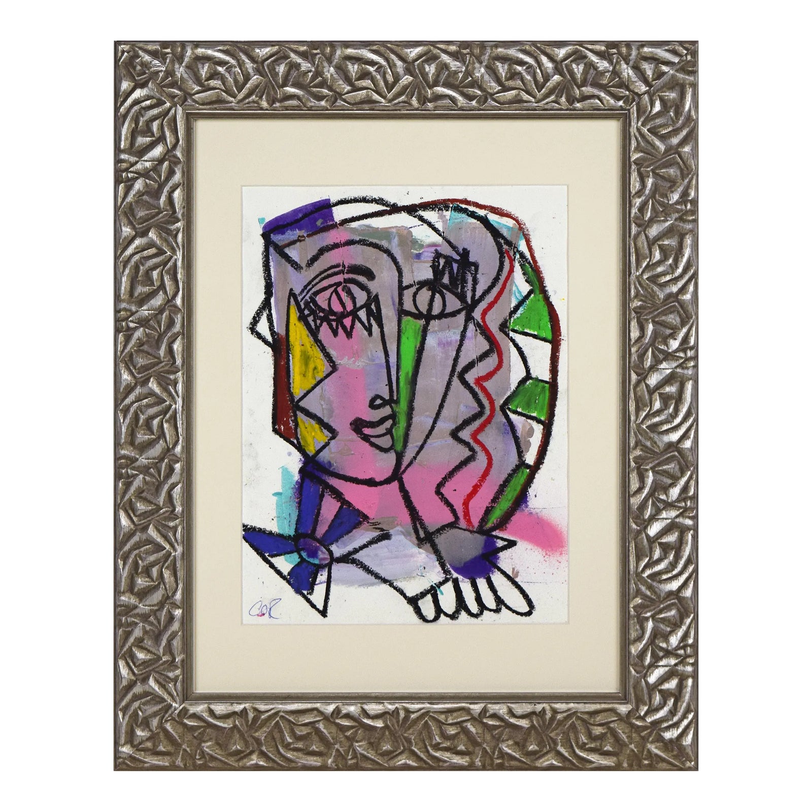 Contemporary Abstract Female Cubist Portrait Painting | Chairish