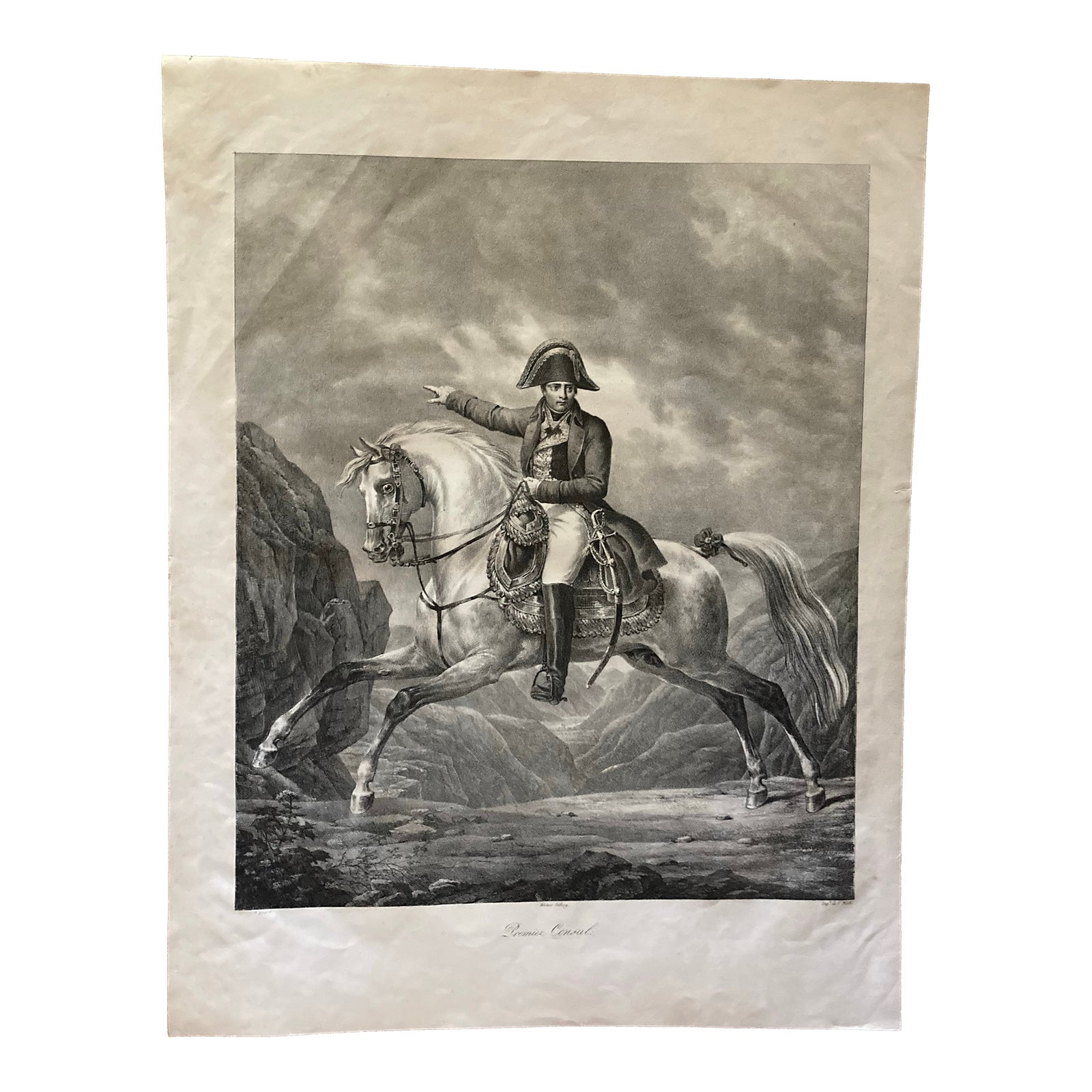 Authentic 19th Century Black & White Engraving of Napoléon Bonaparte on ...