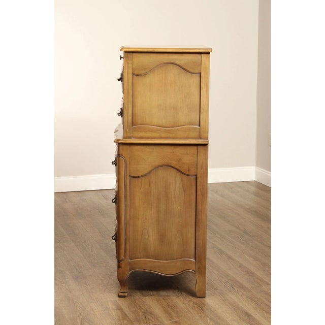 Fancher Vintage French Provincial Style Fruitwood Tall Chest | Chairish
