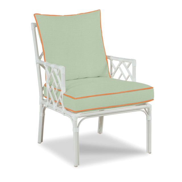Haven Outdoor Occasional Arm Chair in Canvas Mint with Canvas Tuscany ...