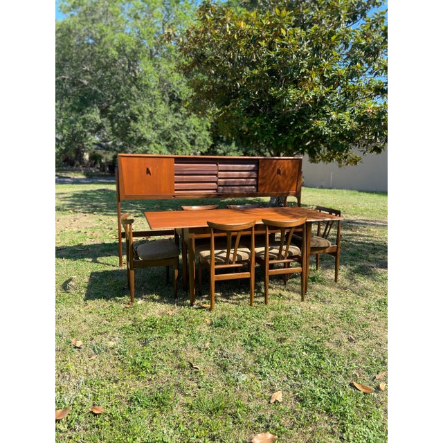 Elliotts of Newbury Highboy Credenza With Fold-Down Dining Table & 6 ...