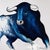"Blue Bull" Contemporary Fauvist Animal Portrait Print by Shabs Beigh ...