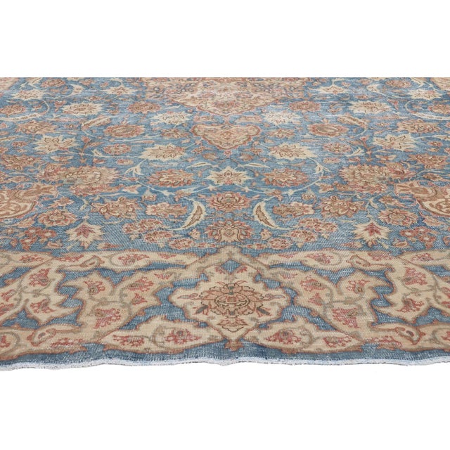 Vintage Blue Persian Isfahan Rug - 08'02 X 11'07 | Chairish