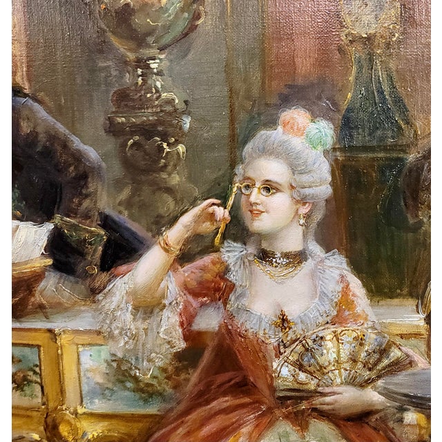 19th Century French Rococo Court Scene -Music Party-Oil Painting | Chairish