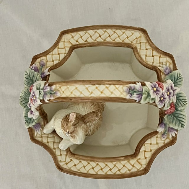 Fitz and Floyd Rabbit in Basket | Chairish