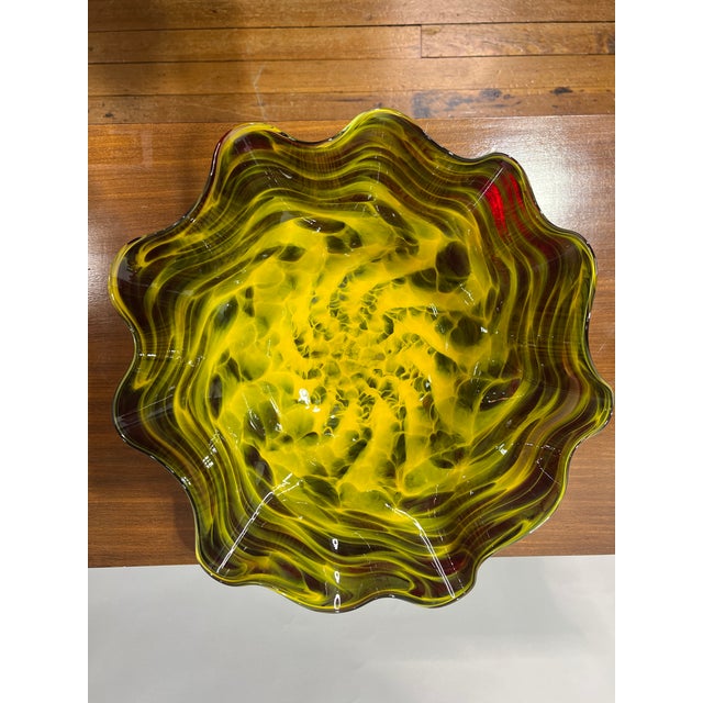 2006 Handley Signed Scalloped Edge Glass Bowl | Chairish