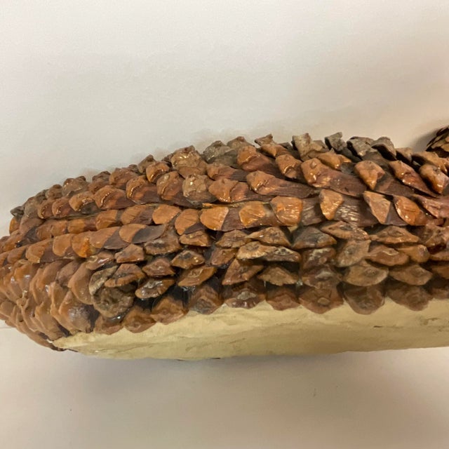 1950s Arts & Crafts Boho Chic Pine Cone Over Paper Mache’ Duck Figurine ...