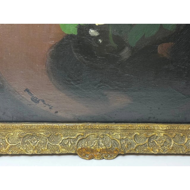 Late 19th Century Scottish Victorian Oil Painting Flowers Yellow & Red ...