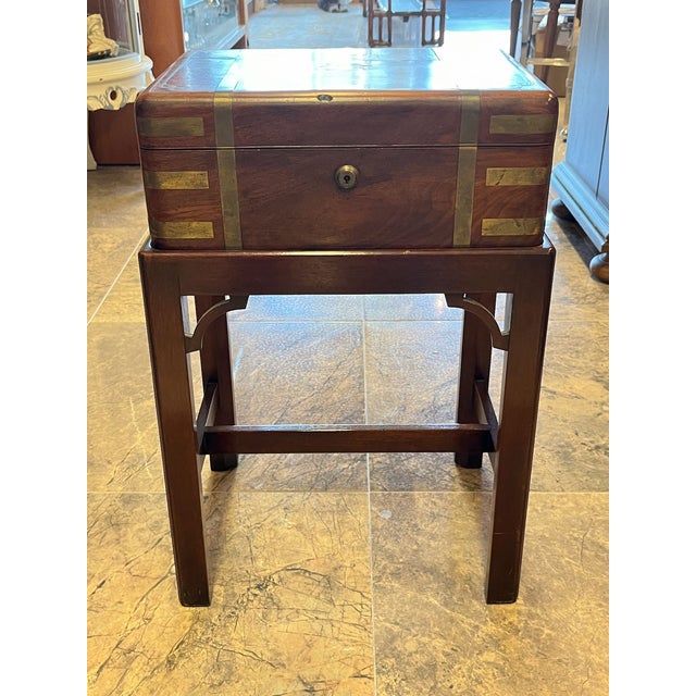 Antique Humidor Side Table | Chairish