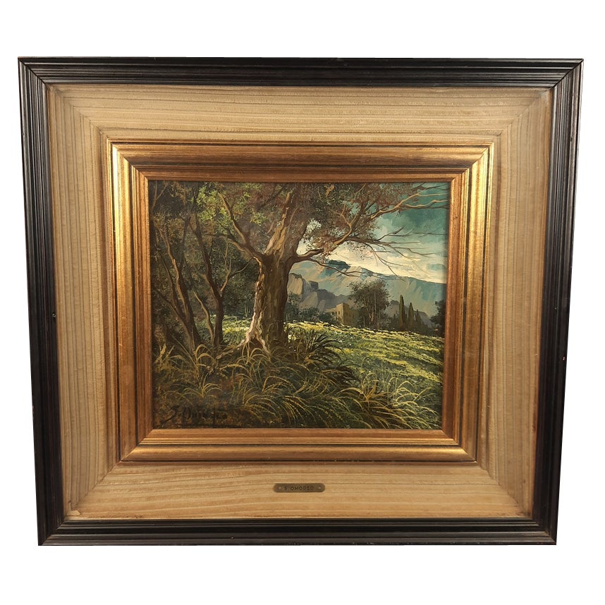 S. Omodeo, Landscape, 1950s, Oil on Canvas, Framed | Chairish