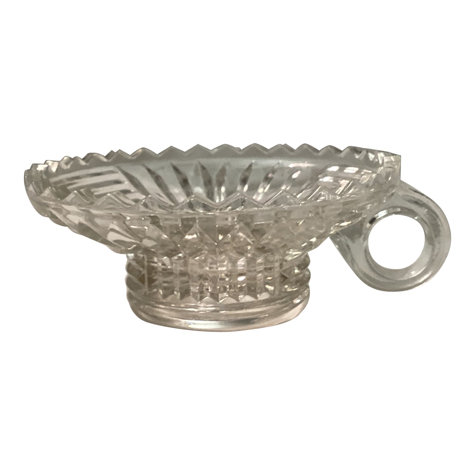 Vintage Pressed Glass Chamber Stick Candle Holder | Chairish