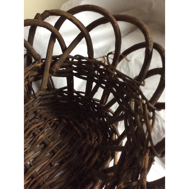 Large Vintage Twig Basket | Chairish