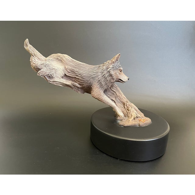 Rick Cain Limited Edition Sculpture "Leaping Wolf" | Chairish