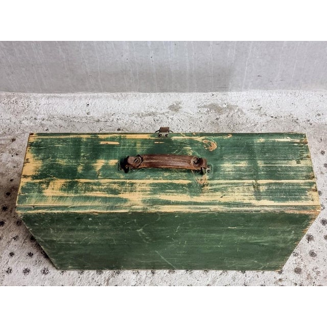 Vintage Green Wooden Trunk, 1950s | Chairish