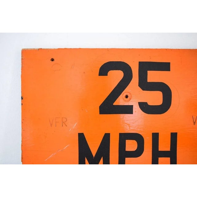 Vintage Industrial Orange Speed Limit 25 Street Sign | Chairish