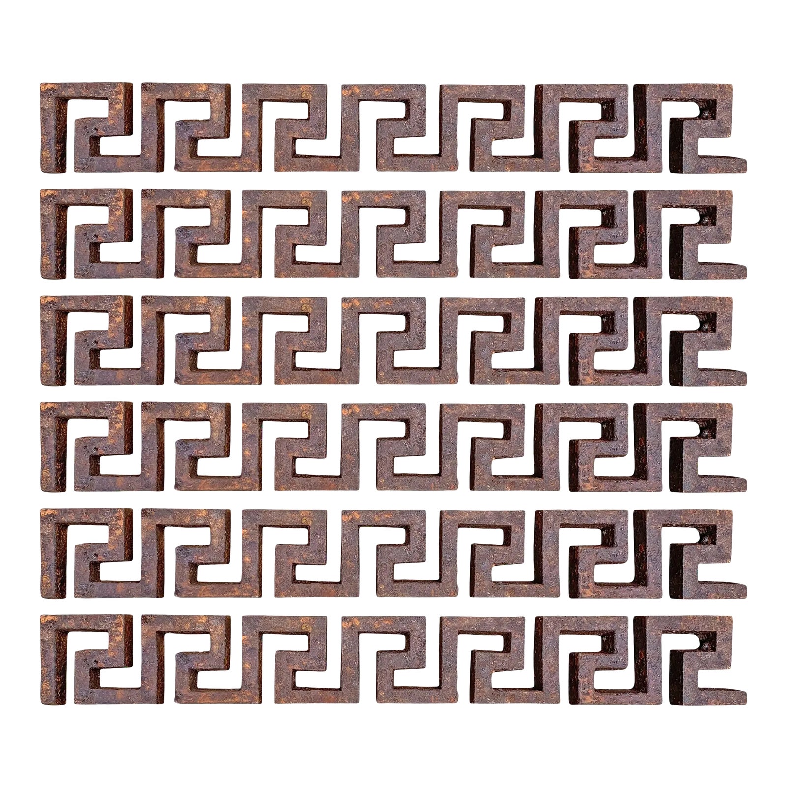 Early 20th Century Iron Greek Key Fragments - Set of 6 | Chairish