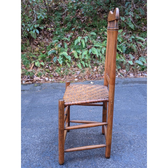 Antique Early American Handmade Solid Maple Spindle Back Chair With ...