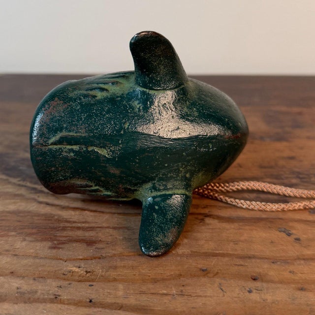 Small Japanese Fish Ikebana Hanging Vase in Patinated Bronze, 1950s ...