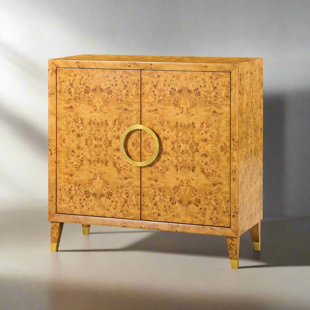 Small Mid-Century Burl Cabinet - Honey | Chairish