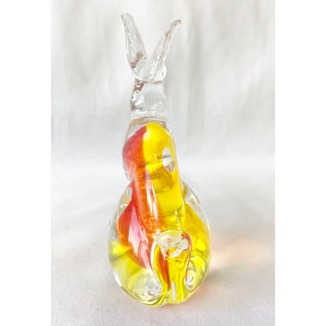 Modern Dual Toned Art Glass Rabbit Figurines - a Pair | Chairish