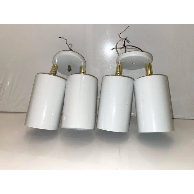 Modern White Gold Can Spotlights - Set if 2 | Chairish