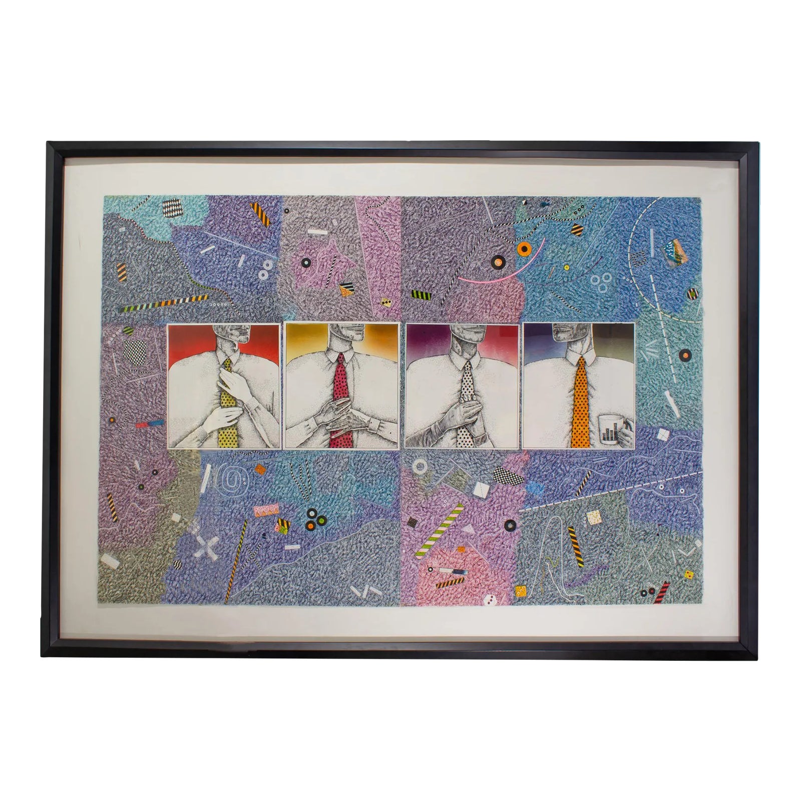 Collage and Abstract Marker Drawing by Thom Shaw | Chairish