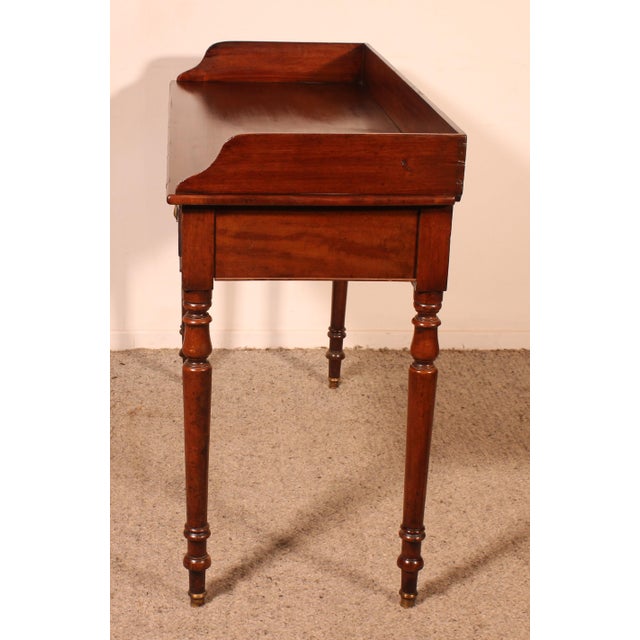 Small Writing Table with Two Drawers in Mahogany | Chairish