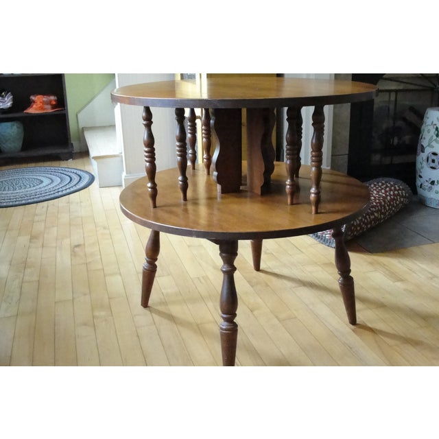 1970s Vintage Baumritter Ethan Allen 2 Tier Drum Accent Table | Chairish