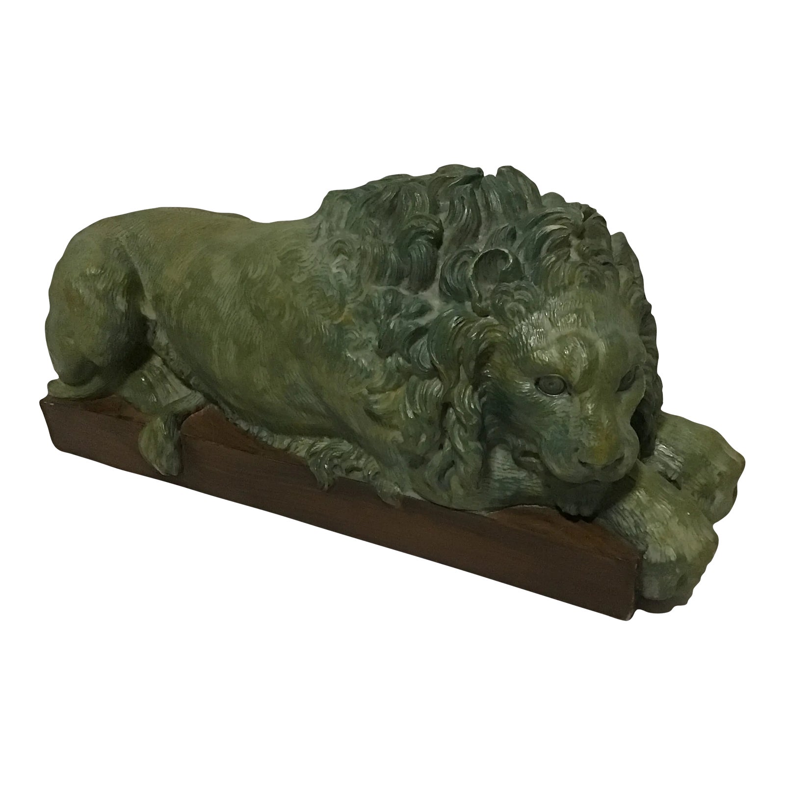 Mid 20th Century Renaissance Raging Lion Sculpture | Chairish