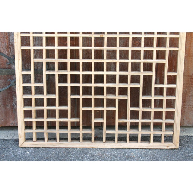 Early 20th Century Diamond Grid Lattice Window Panel | Chairish