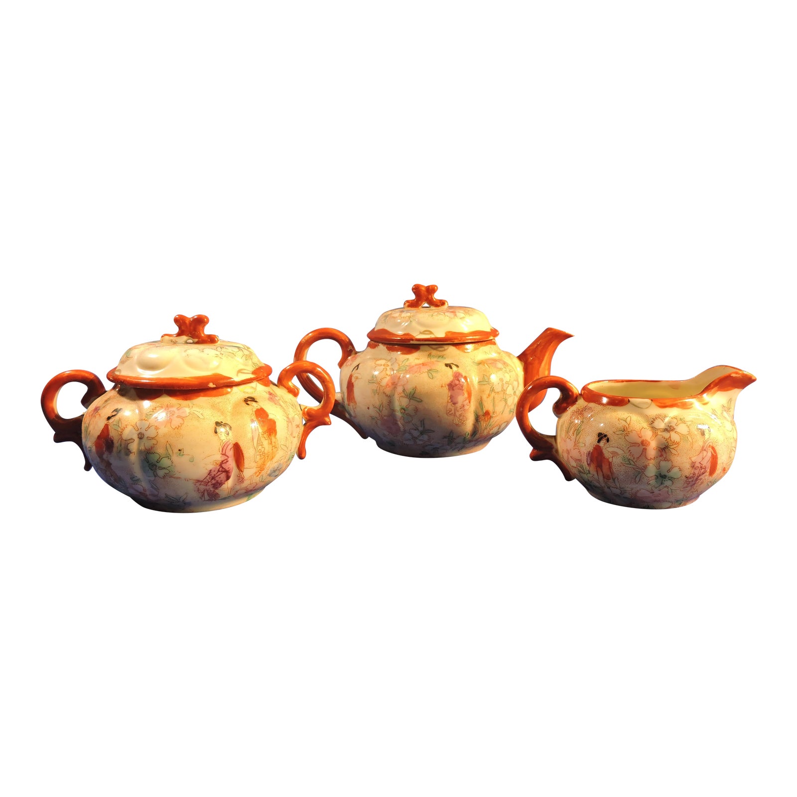 Early 20th Century Satsuma Ware Japanese Eggshell Porcelain Tea Set ...