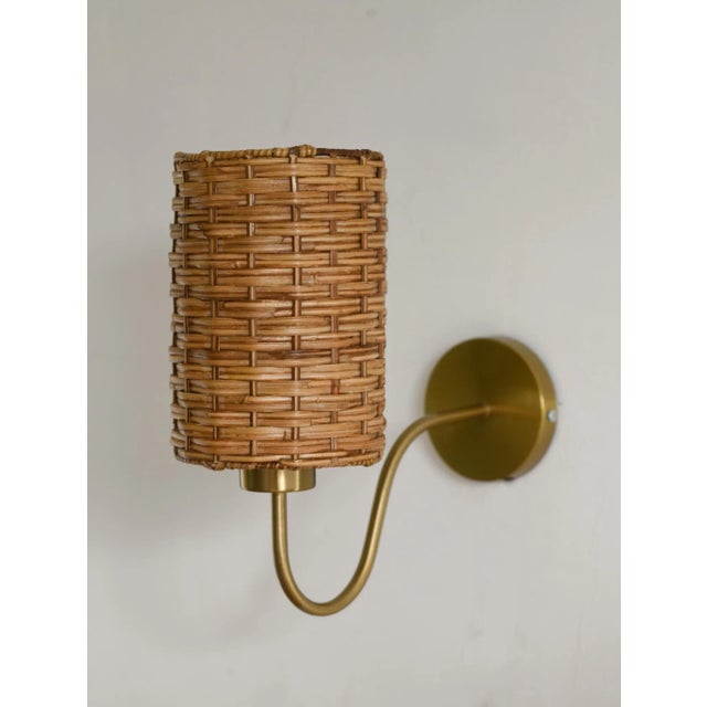 1990s Rattan Wicker Wall Sconce | Chairish