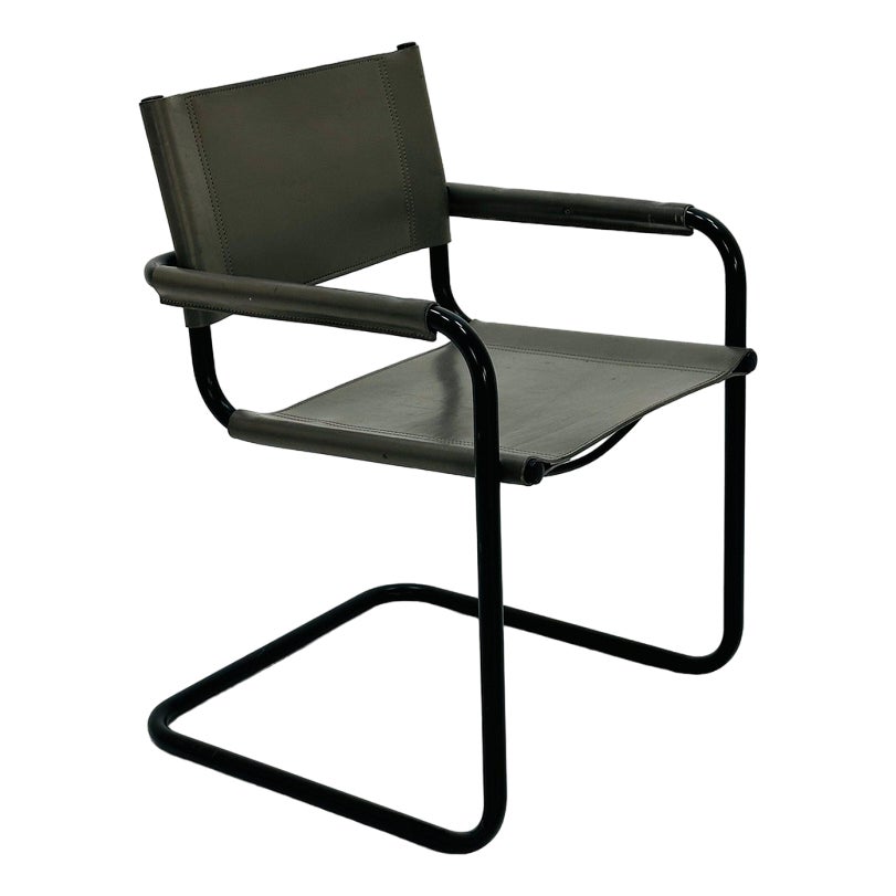Mid-Century B34 Grey Leather Cantilevered Chair by Mart Stam for Jox ...