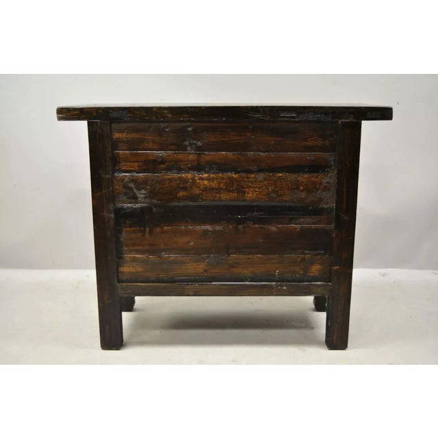 Korean Black Hand Painted Altar Style Sideboard Cabinet Console Table ...