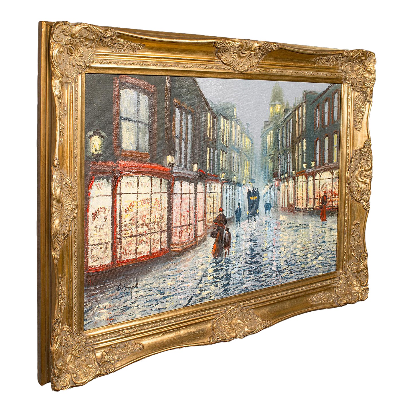 1980's Large Vintage Edwardian Street Painting | Chairish