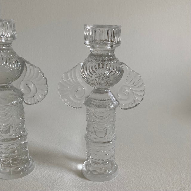 1980s Rosenthal Studio Line Folk Art Angel Glass Candlesticks ...