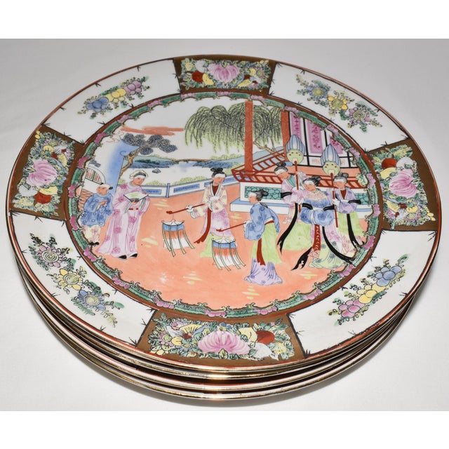 Vintage Late 20th Century Chinese Rose Mandarin Plates Chargers Hand ...