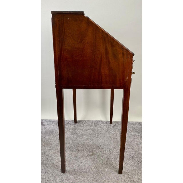 Antique English Edwardian Mahogany Inlaid Secretary Slant Front Desk ...