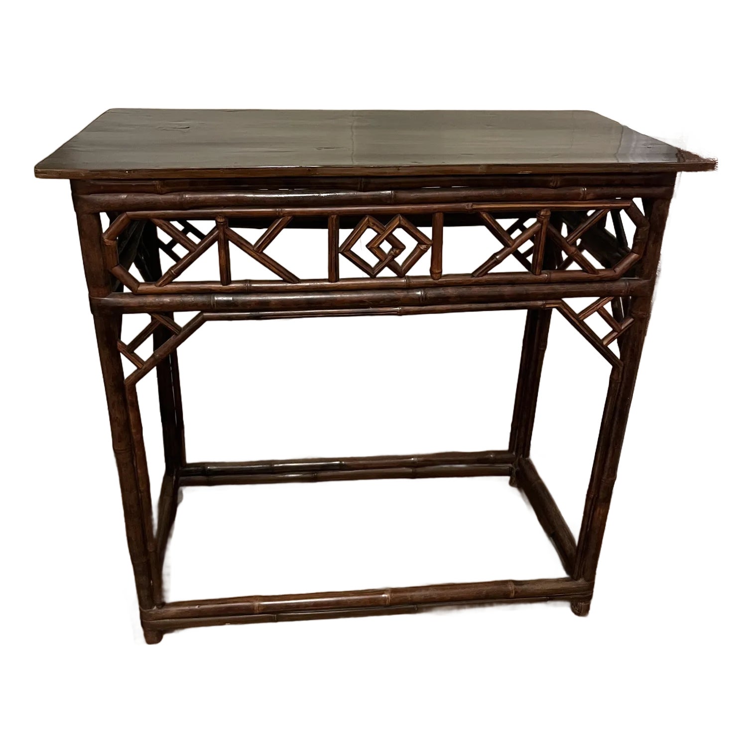 Antique Chinese Bamboo Entry Table | Chairish