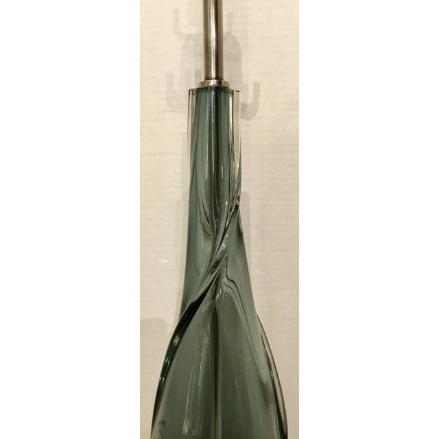 Currey & Co. Modern Smoke Gray Glass Lamps Table Lamps - a Pair | Chairish