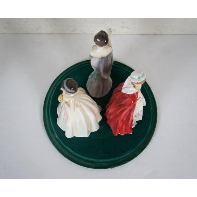 1990s Royal Doulton Centerpiece Figurines in Bell Jar Queen Elizabeth ...